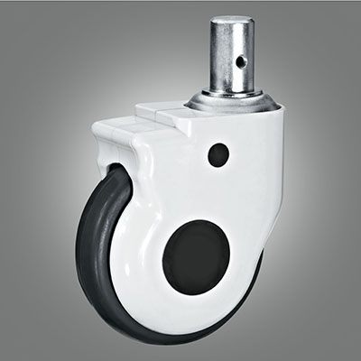 Medical Caster Series - Ladle Cover TPR (Flat) Solid Stem Caster - Swivel
